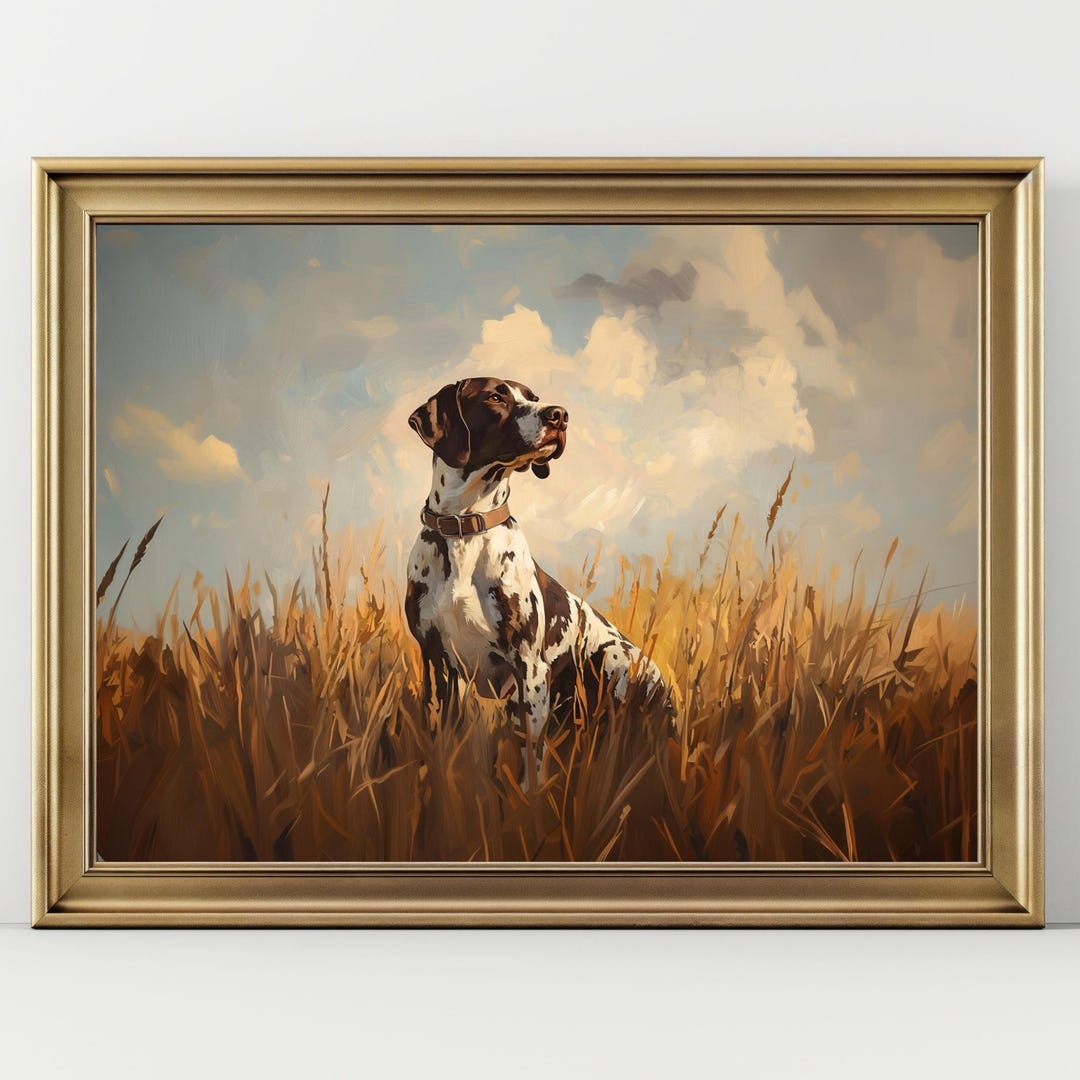 German Shorthaired Pointer Wall Art Print, Hunting Dog Rustic ...