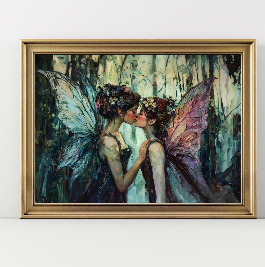 Fairy Lovers, Whimsical Fae Print the Forest, Goth Moody Victorian ...