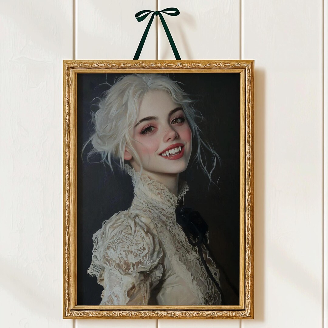 Vampire Lady Gothic Home Decor Dark Academia Art Print Dark Art Occult ...