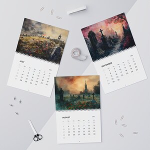 2025 Gothic Graveyards Art Calendar Wall Calendar, Vintage Gothic ...