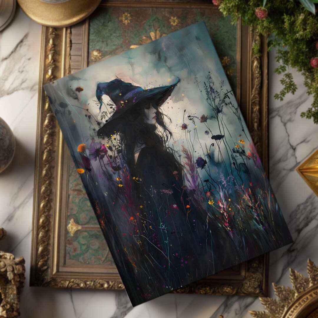 Witchy Dark Academia Aesthetic Notebook, Witch Hardcover Journal, Dark ...