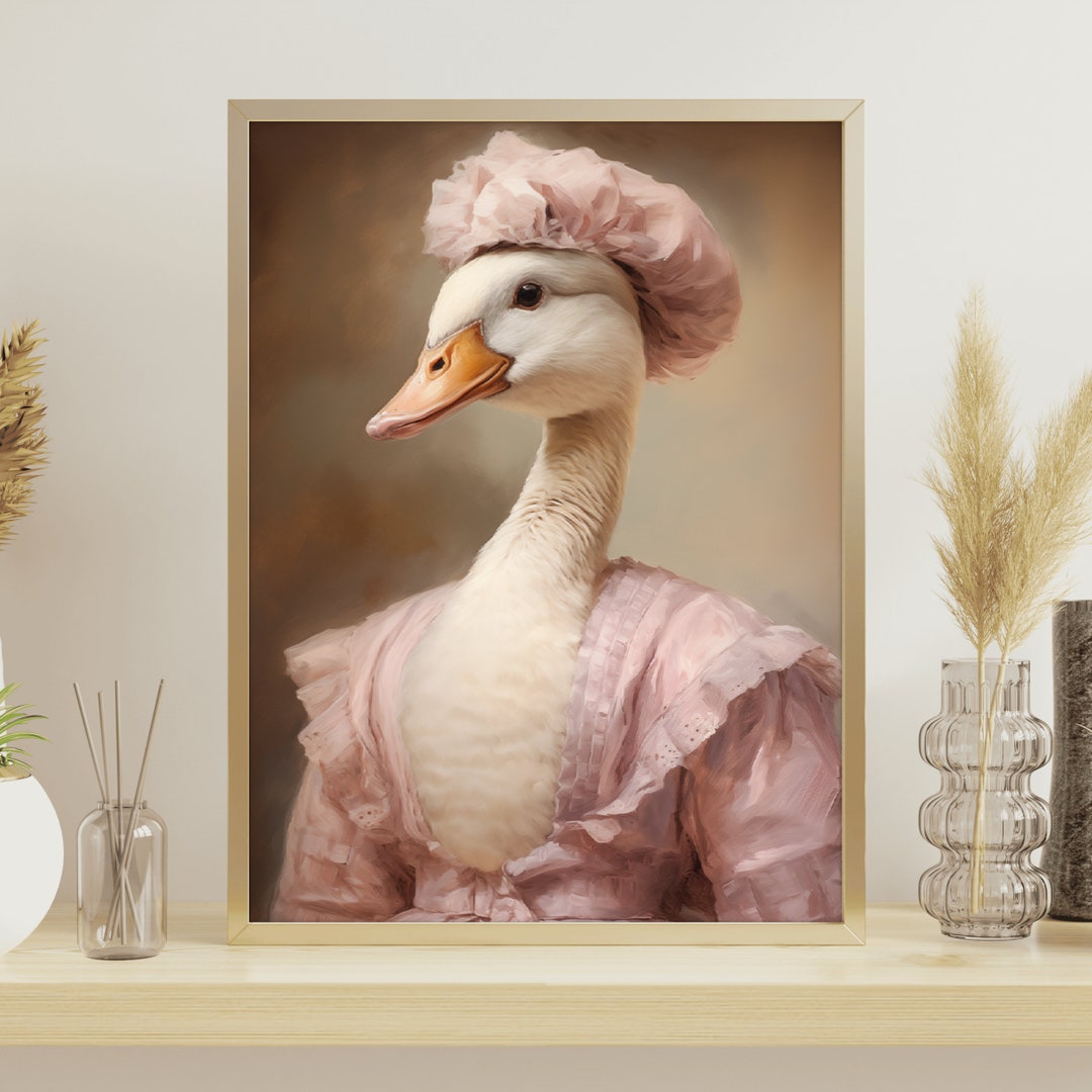 Pink Coquette Victorian Goose Matte Vertical Print Dark Art Altered ...