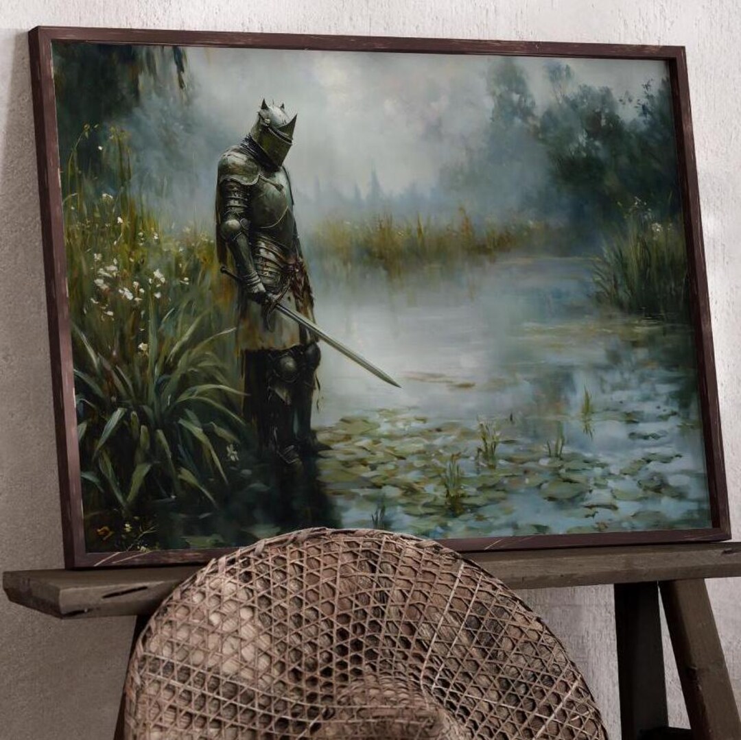 Medieval Knight Art Print, Knightcore Fantasy Art, Fantasy Sword ...