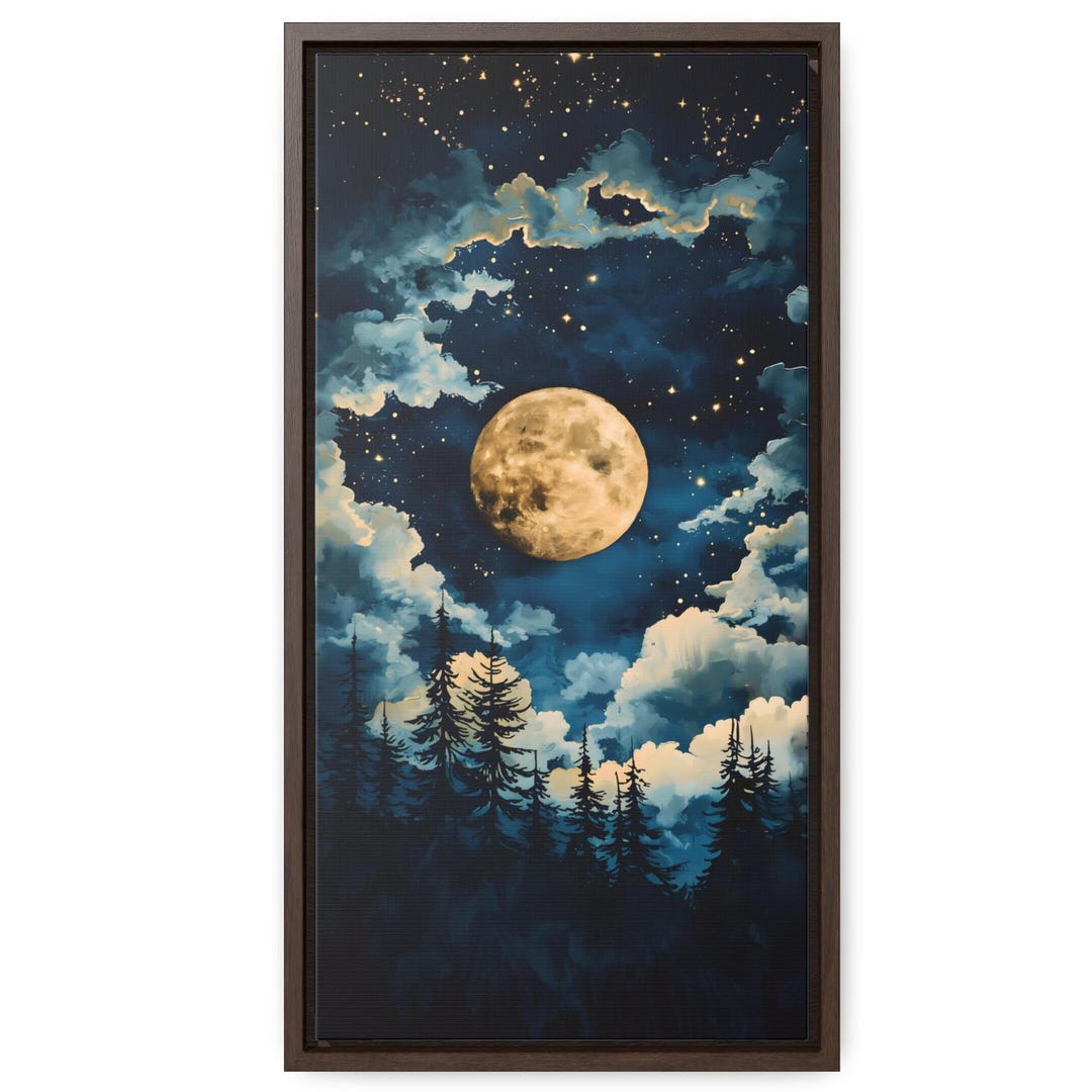 Starry Night Gallery Canvas Wraps, Horizontal Frame Celestial Wall Art ...