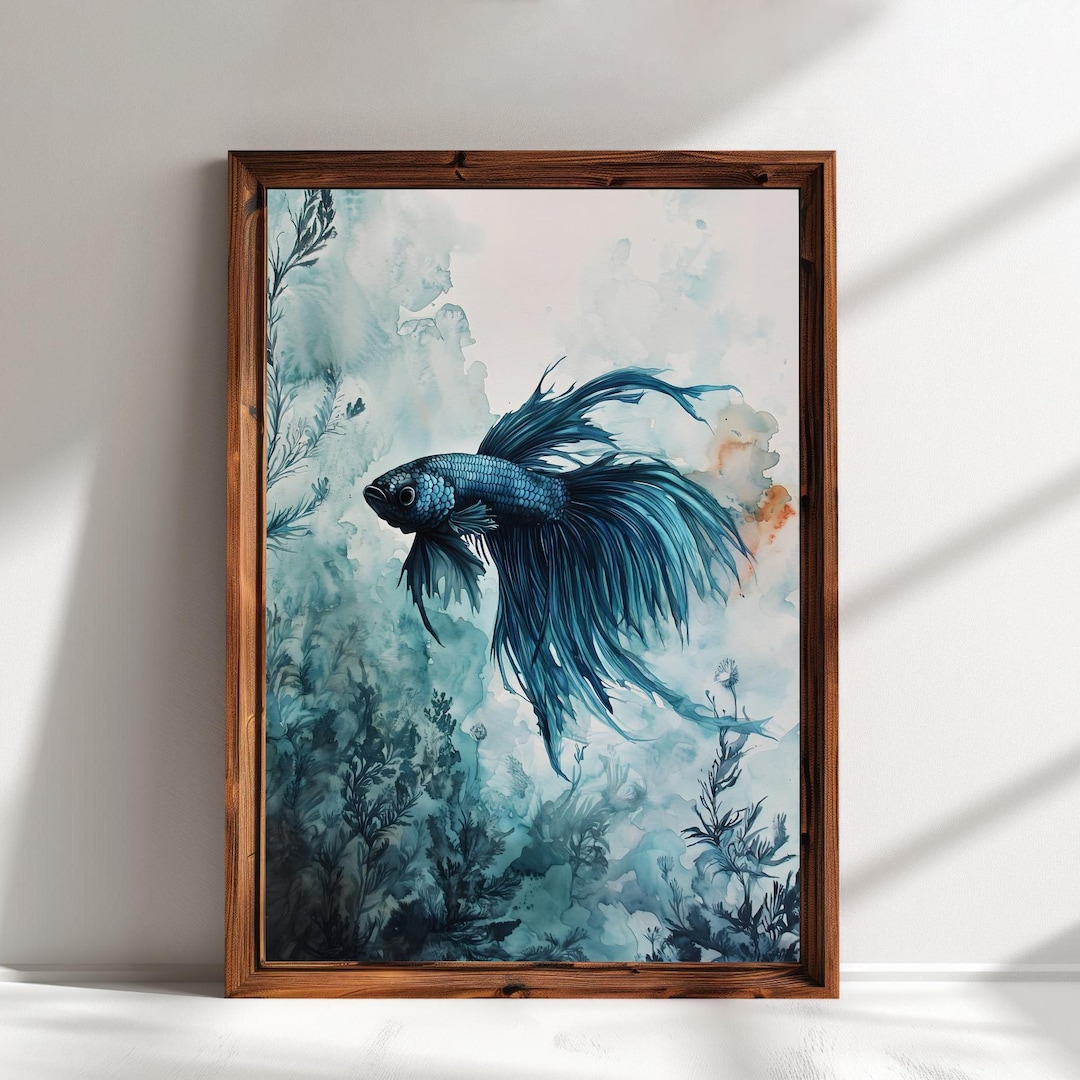 Aquarell Betta Fisch Painting Betta Fish Watercolor Print of Fish ...