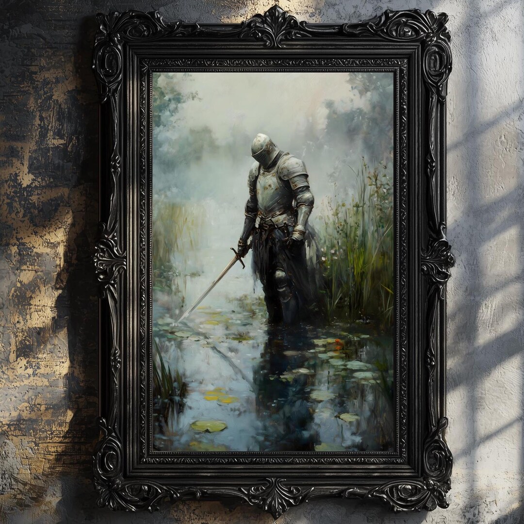 Medieval Knight Art Print, Knightcore Fantasy Art, Fantasy Sword ...