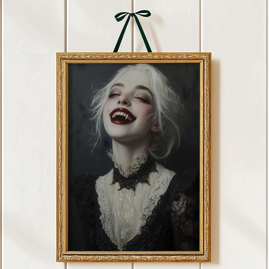 Vampire Lady Gothic Home Decor Dark Academia Art Print Dark Art Occult ...