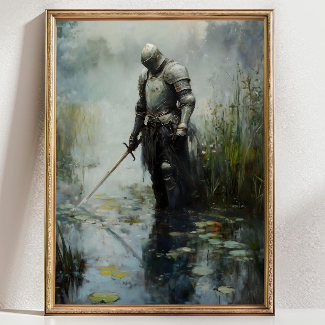 Medieval Knight Art Print, Knightcore Fantasy Art, Fantasy Sword ...