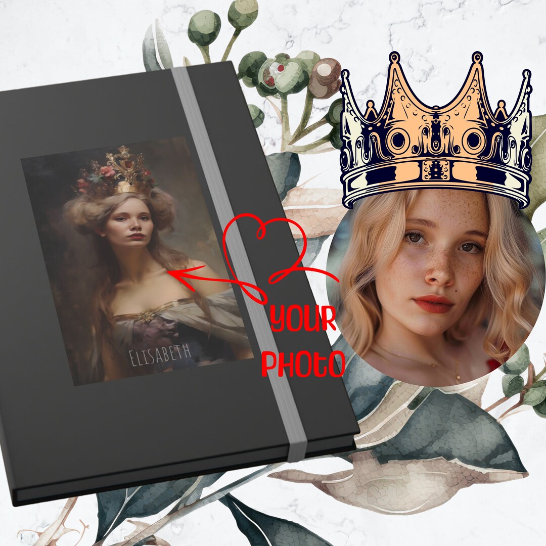 Custom Victorian Notebook With Your Name and Face, Hardcover Journal ...