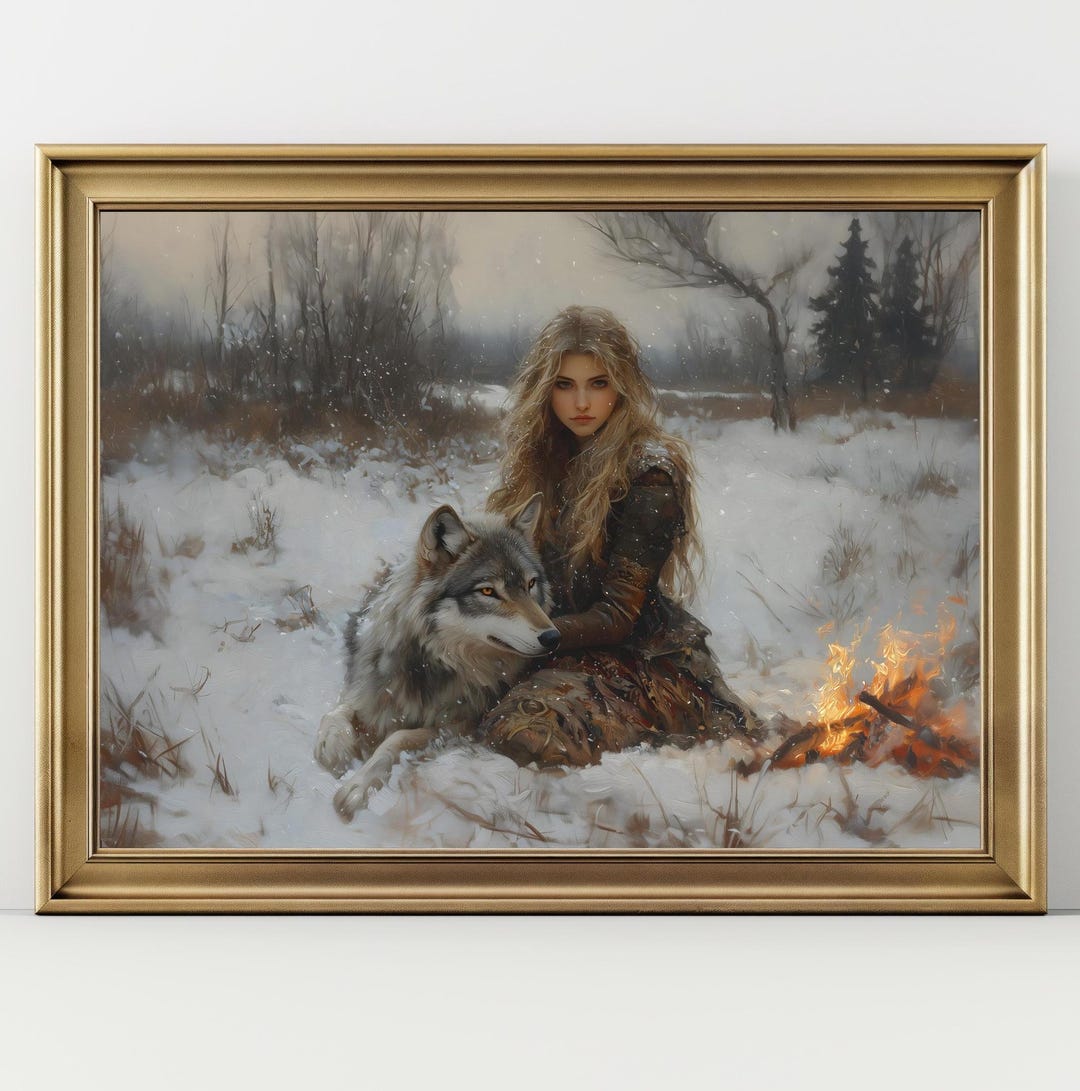 Blonde and Her Wolf, Dark Academia, Wolves Art, Goth Moody Victorian ...