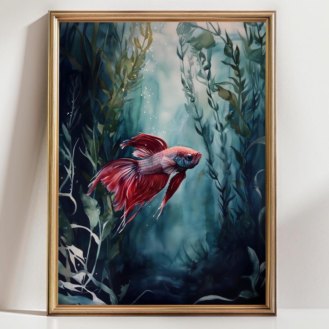 Aquarell Betta Fisch Painting Betta Fish Watercolor Print of Fish ...