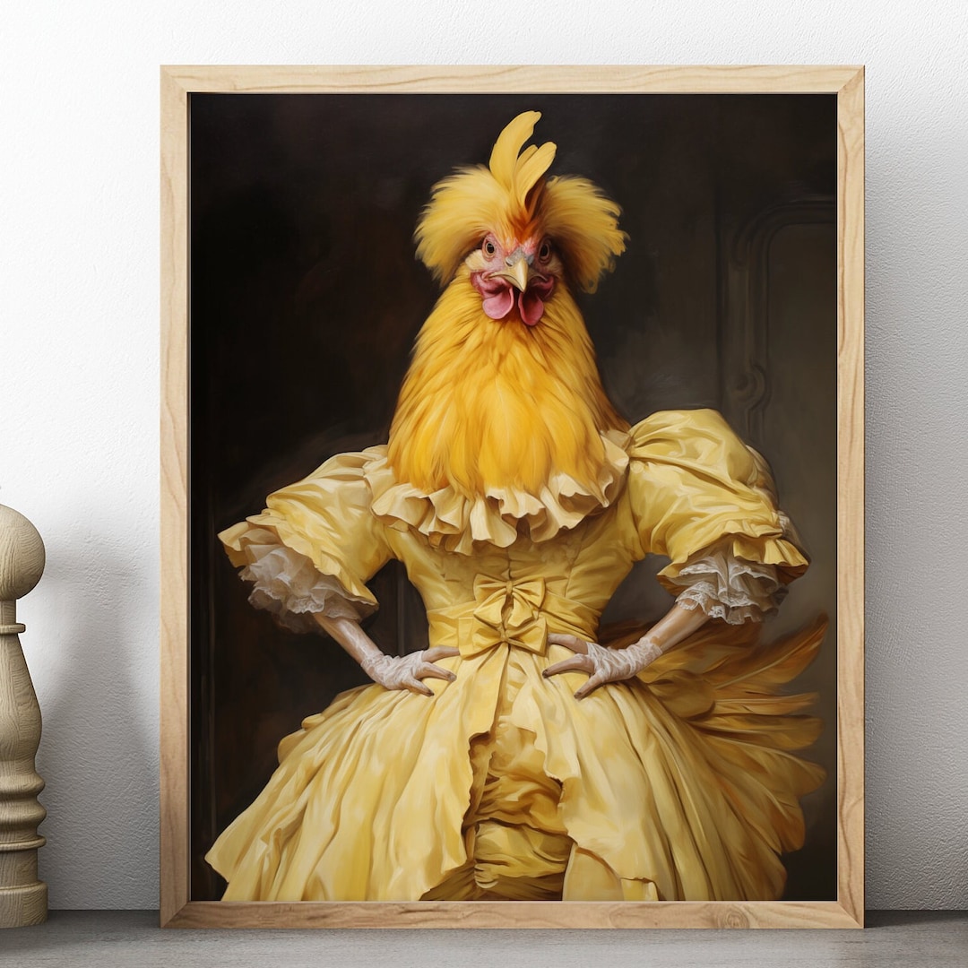 Victorian Chicken Matte Vertical Print Dark Art Altered Print ...