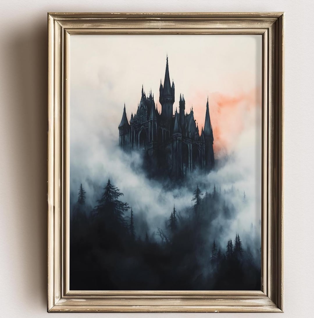Vampire Castle Art, Moody Gothic Decor, Victorian Painting, Dark ...