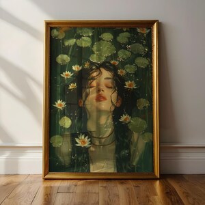 Swimming in the Lake, Goth Moody Victorian Wall Art, Dark Decor ...