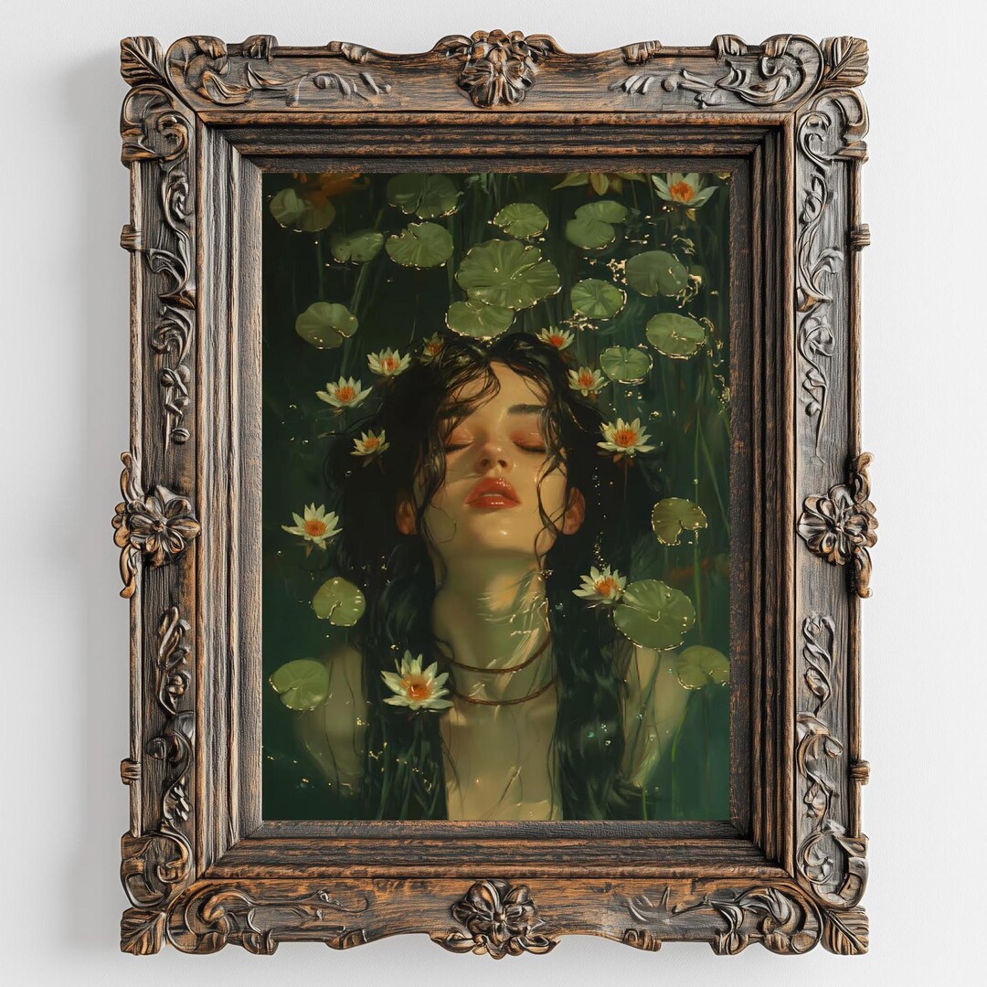 Swimming in the Lake, Goth Moody Victorian Wall Art, Dark Decor ...