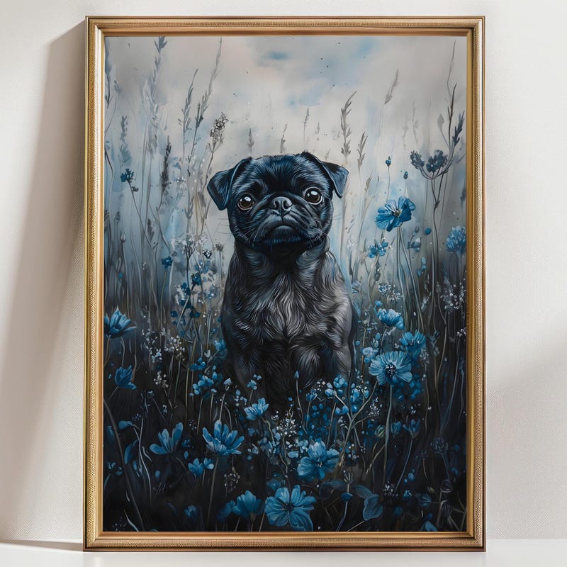 Black Pug Art - Etsy