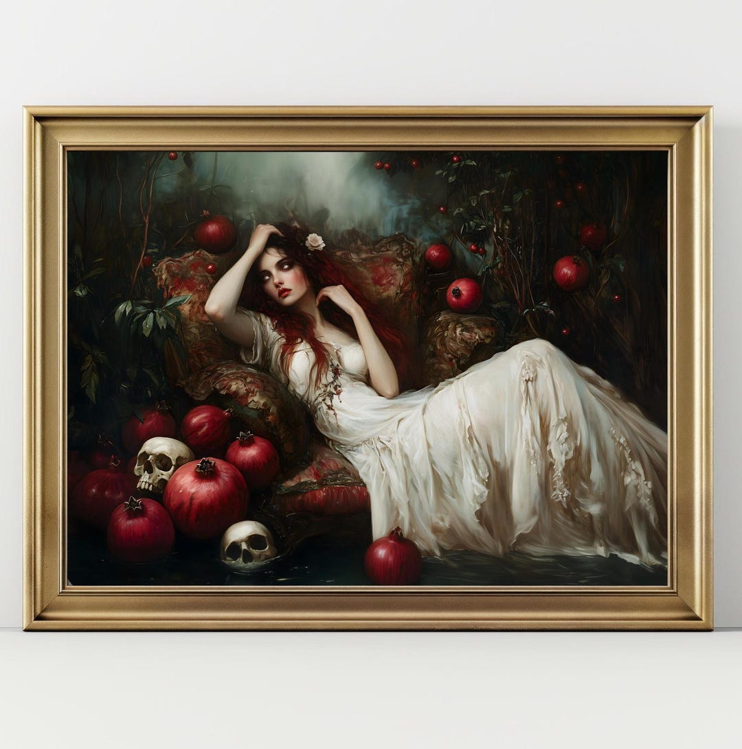 Demon Persephone Art Print – Queen of the Underworld Wall Art, Dark ...
