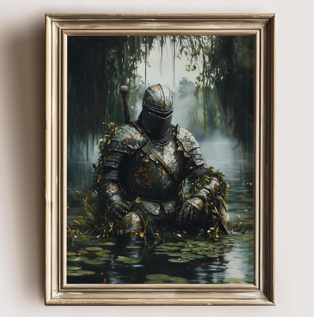 Resting Knight Art Print • Medieval Fantasy Wall Art • Gothic Warrior ...