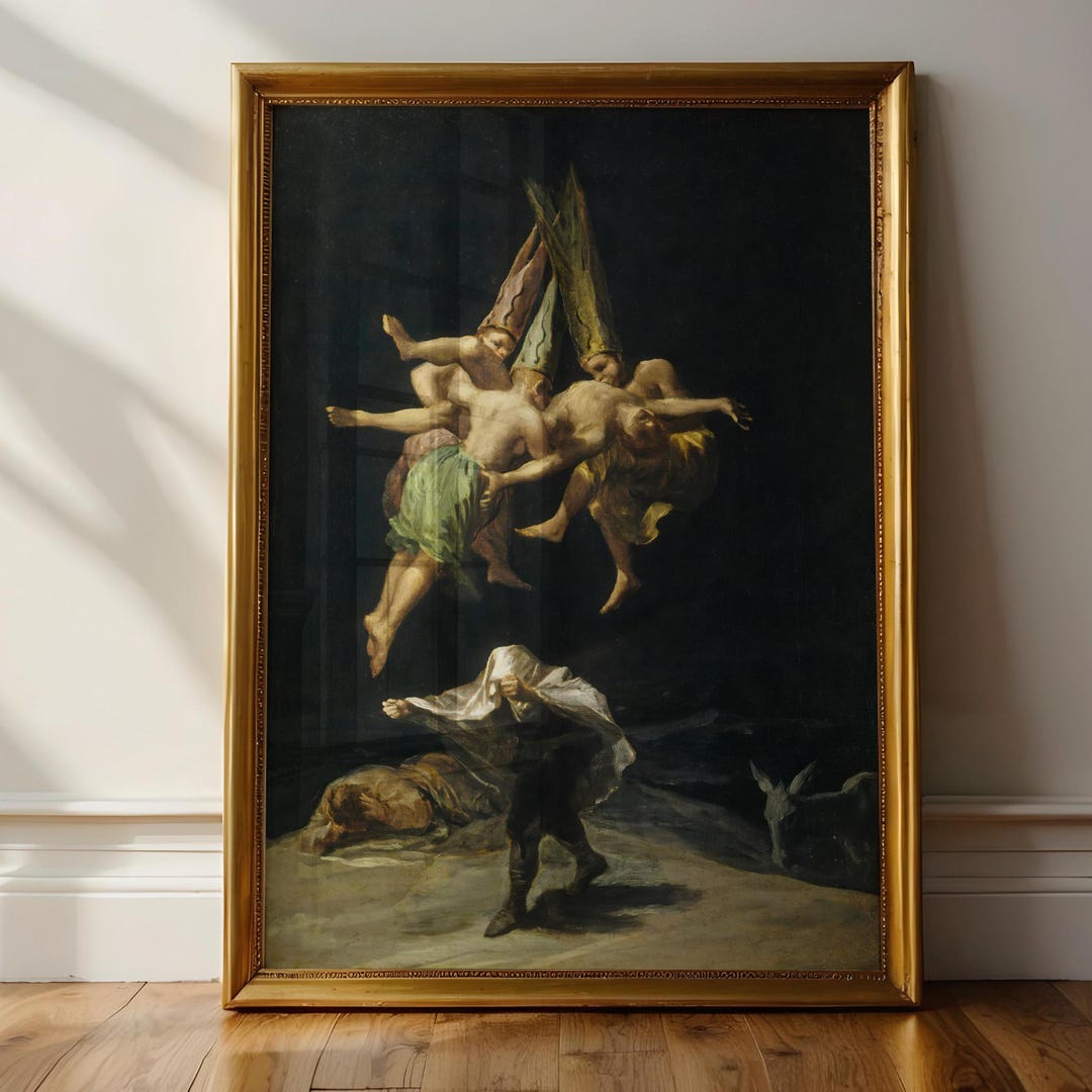 The Witches Flight Francisco Goya Witch Coven Moody Decor Halloween Art ...