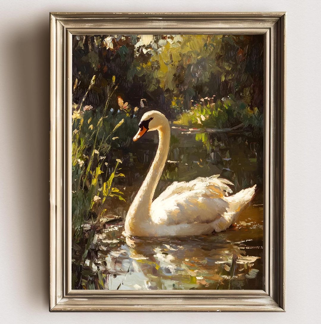 Swan Cottagecore Farmcore Vintage Matte Vertical Posters, Farmhouse ...
