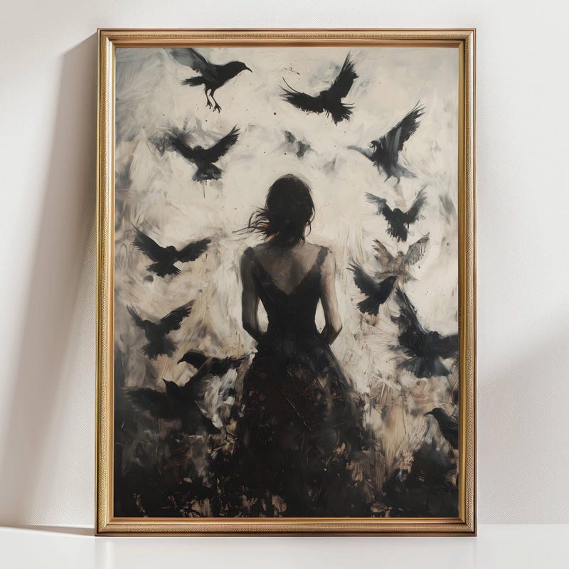 Lady With Raven Art - Etsy