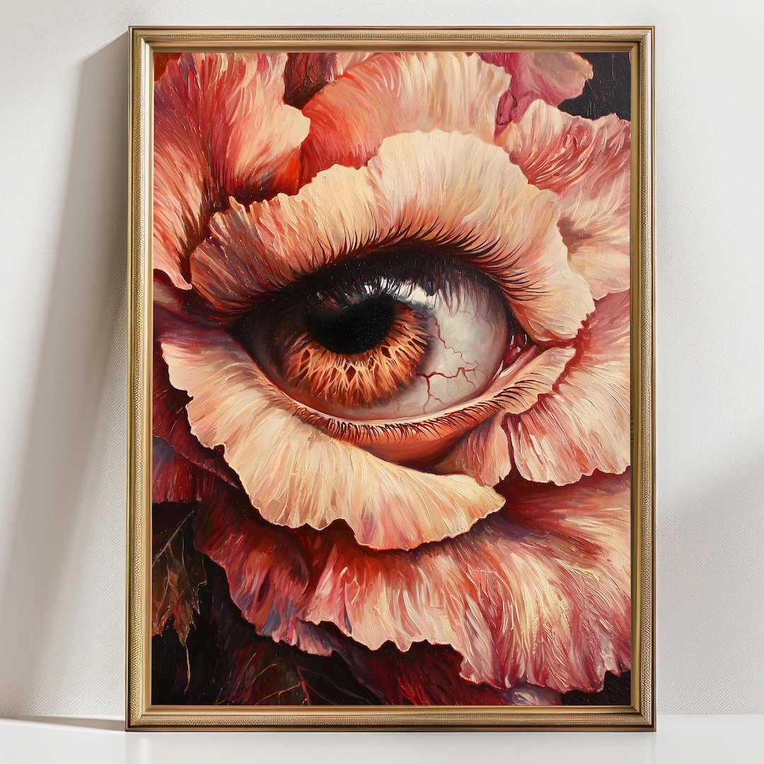 All Seeing Flower, Floral Witchy Room Decor, Flower With Eye Art Print ...