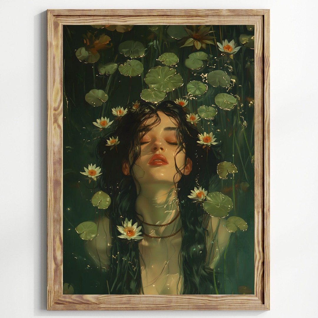 Swimming in the Lake, Goth Moody Victorian Wall Art, Dark Decor ...