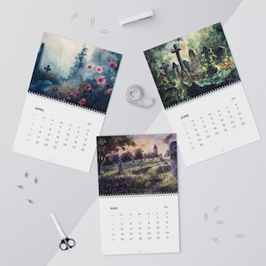 2025 Gothic Graveyards Art Calendar Wall Calendar, Vintage Gothic ...