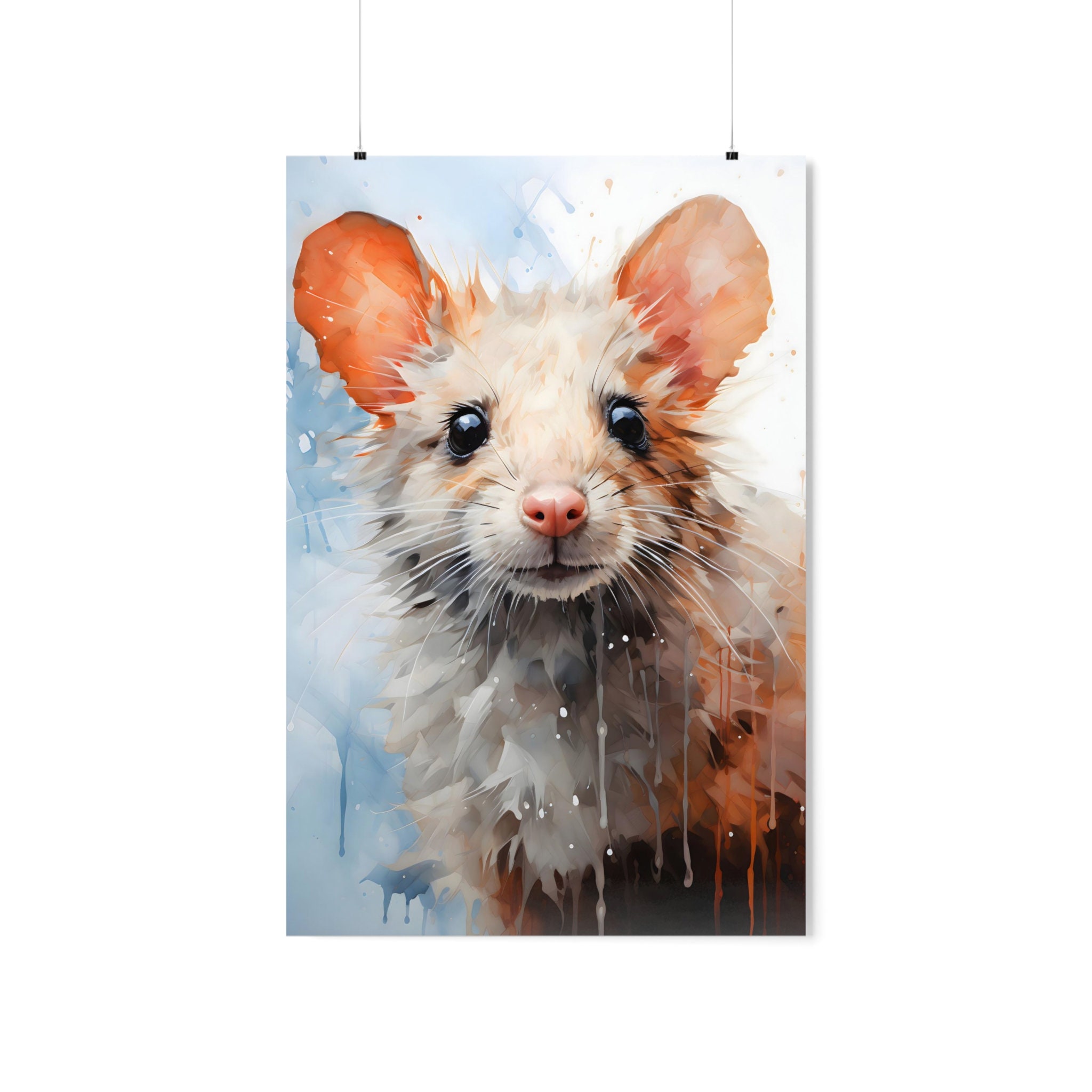 Watercolor Rat Vertical Poster Print Dark Academia Print Wall - Etsy