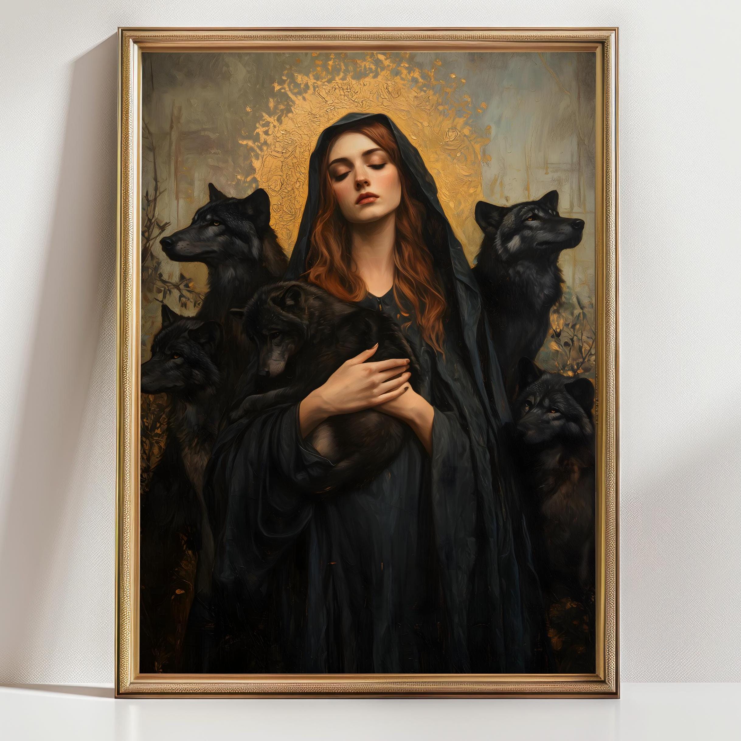 Hecate With Wolves Wall Art, Dark Academia Decor, Victorian Moody Wall ...