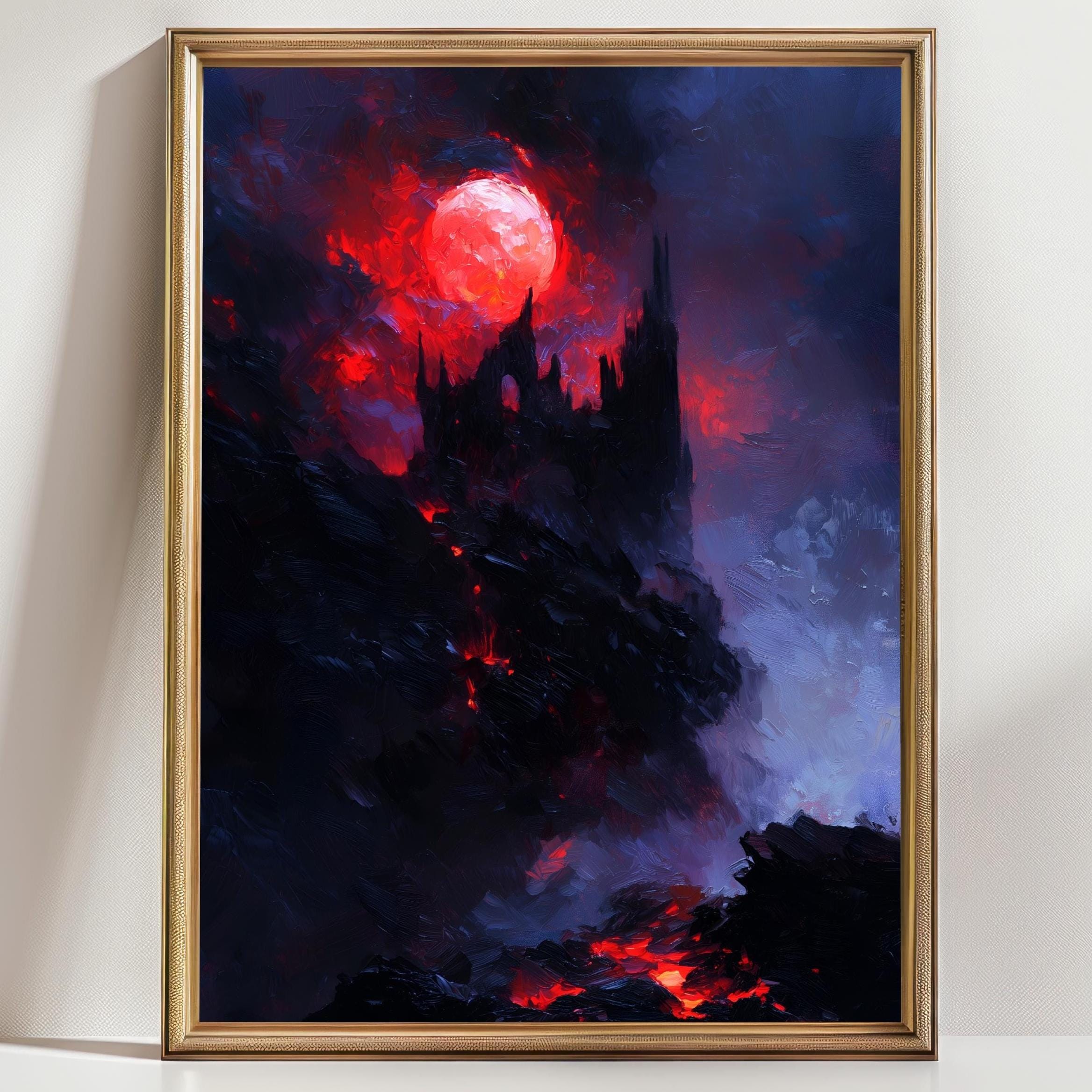 Vampire Castle Art, Moody Gothic Decor, Victorian Painting, Dark ...