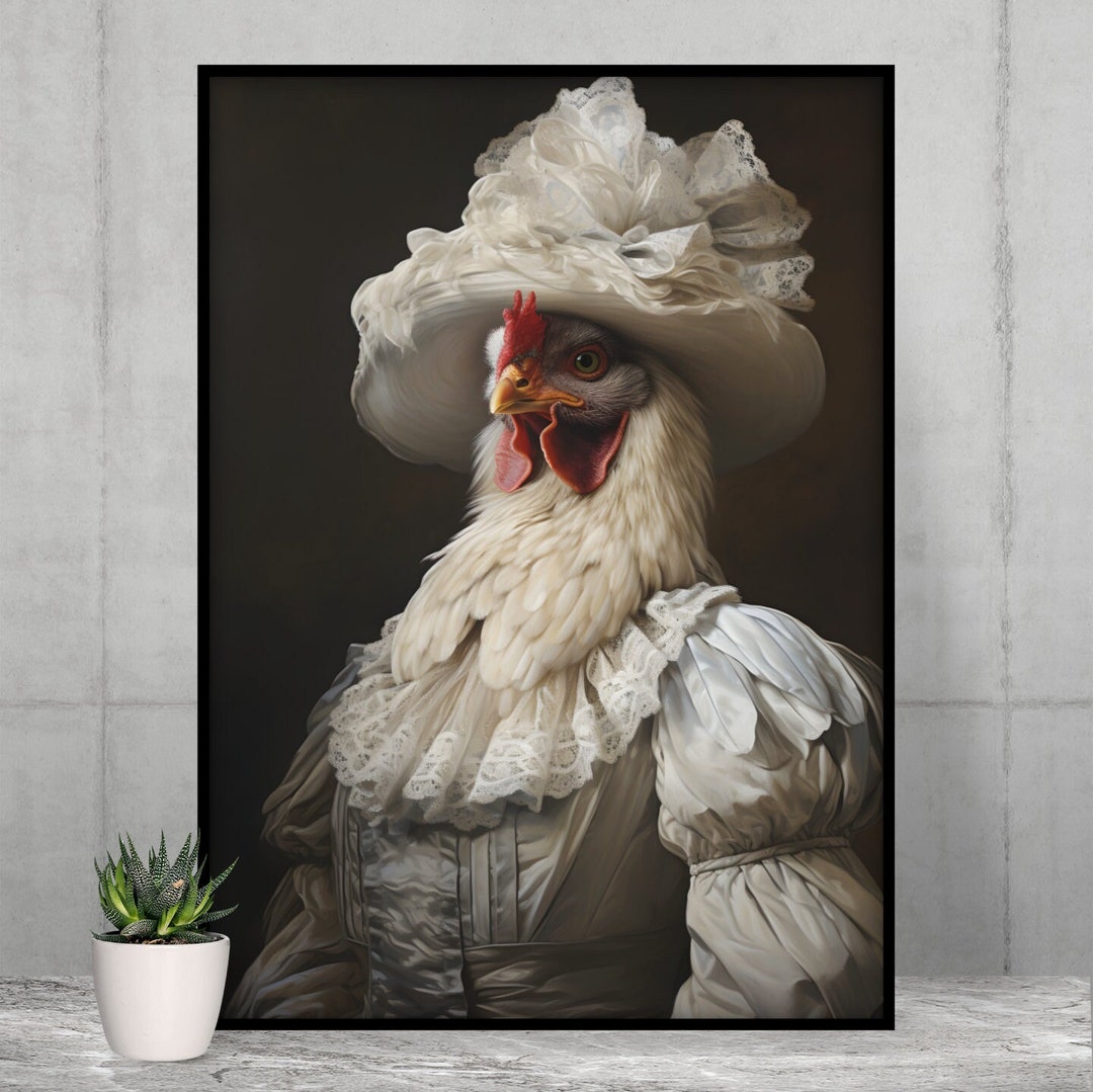 Victorian Chicken Matte Vertical Print Dark Art Altered Print ...