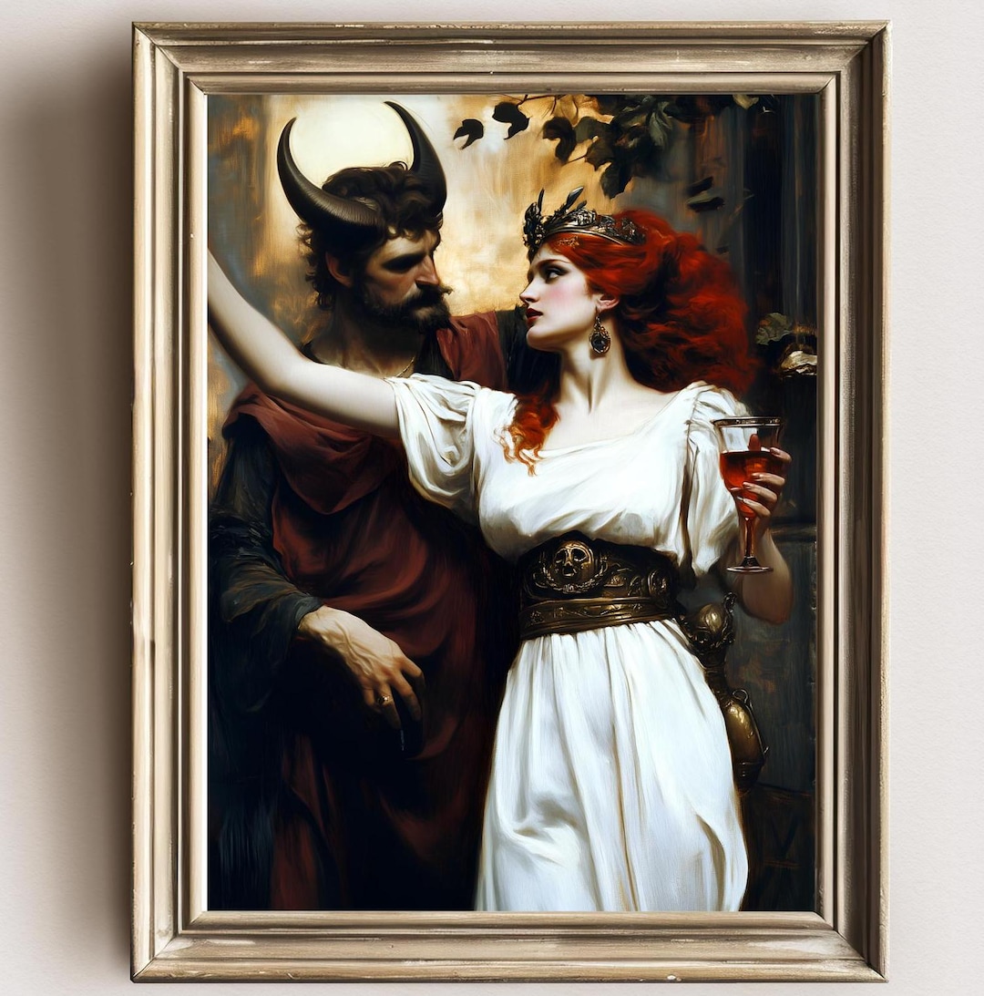 Greek Mythology Wall Art, Hades and Persephone Painting, Dark Romantic ...