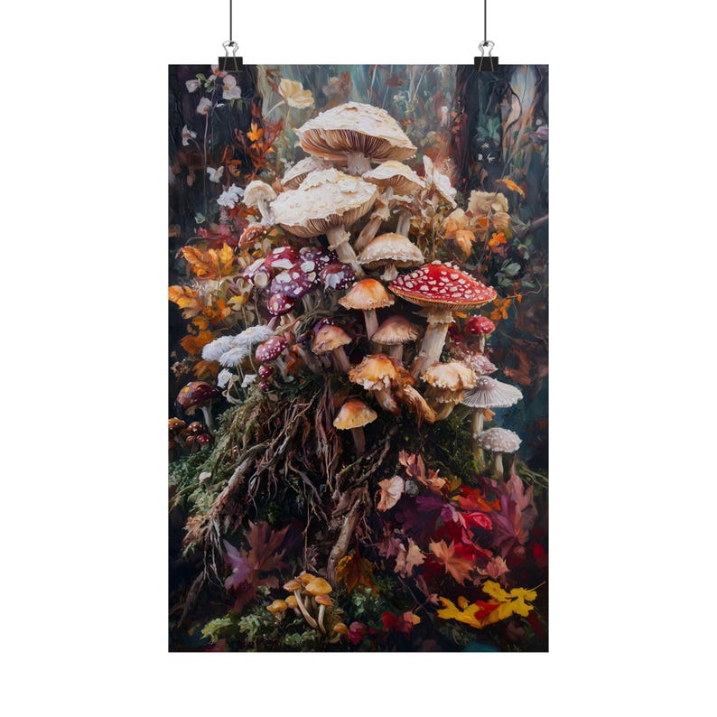 Cottagecore Mushrooms Art Print | Forestcore Art Print, Nature Decor ...