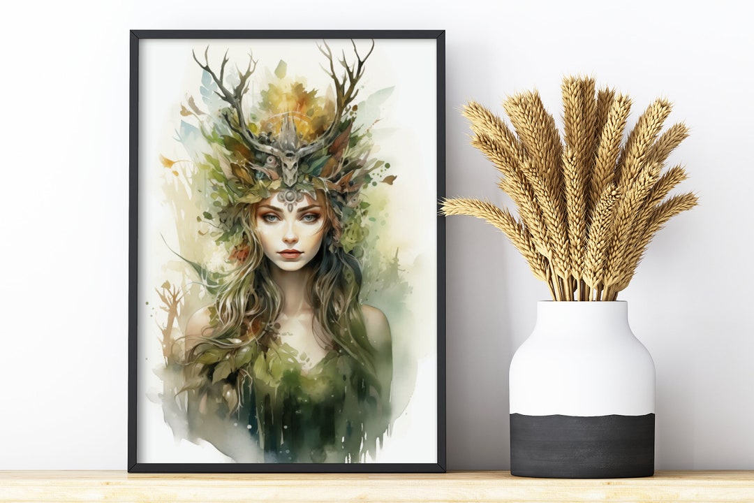 Enchanting Elf Queen Wall Art Print Fantasy Nature Decor Magical ...