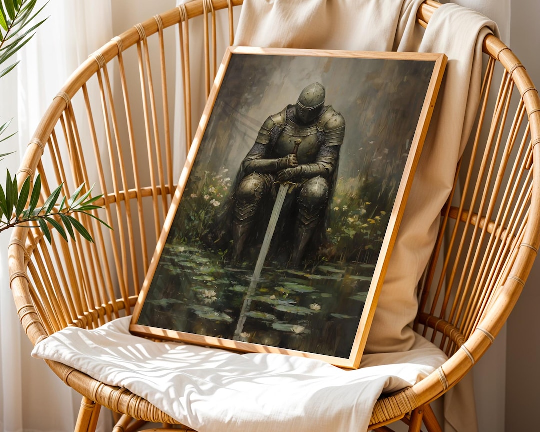 Medieval Knight Art Print, Knightcore Fantasy Art, Fantasy Sword ...