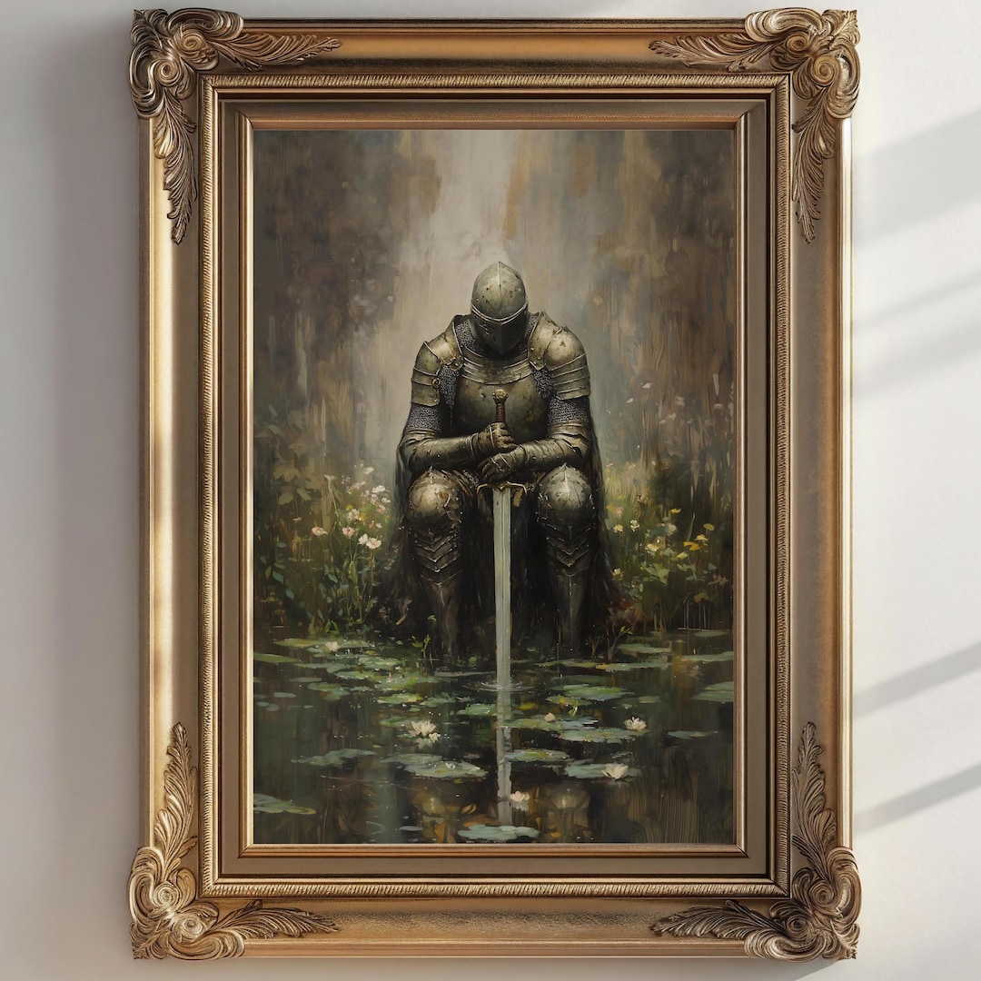 Medieval Knight Art Print, Knightcore Fantasy Art, Fantasy Sword ...