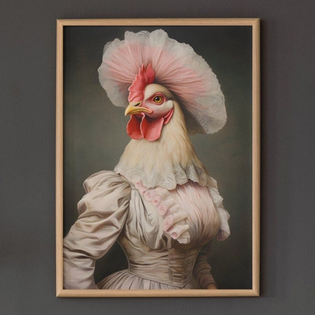 Victorian Chicken Matte Vertical Print Dark Art Altered Print ...