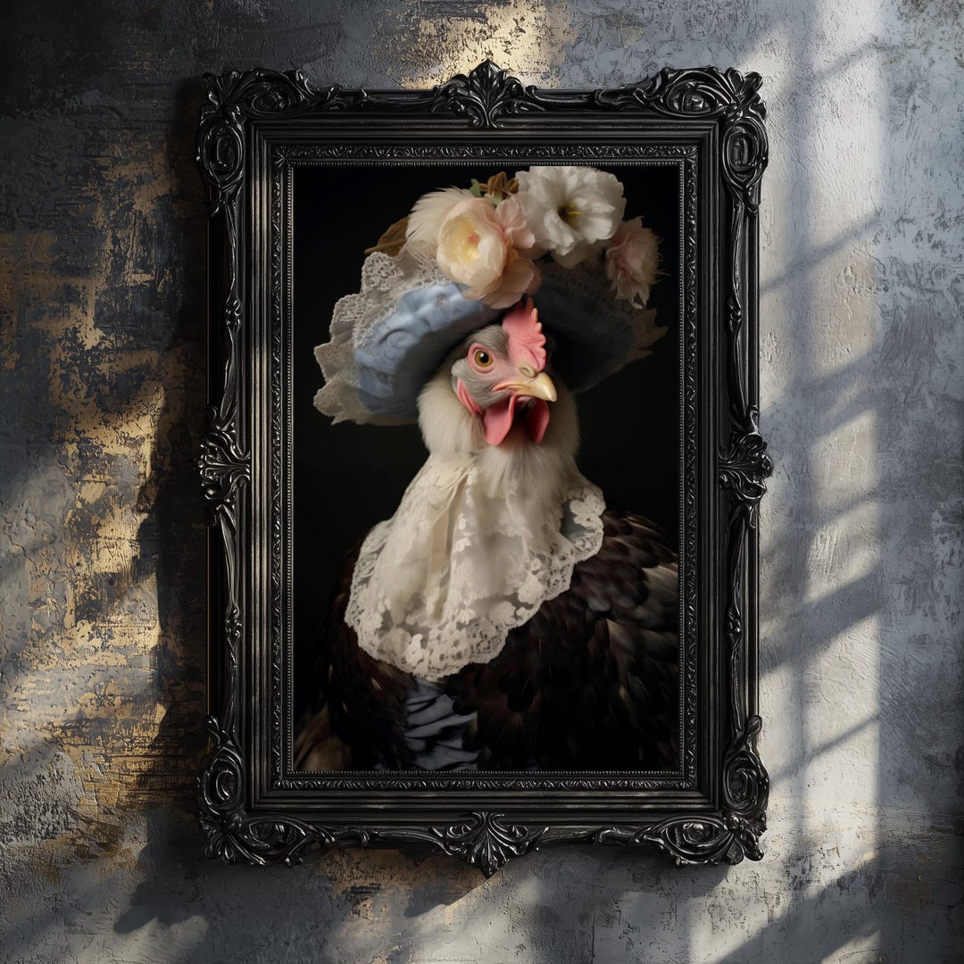 Victorian Chicken Matte Vertical Print Dark Art Poster Print ...