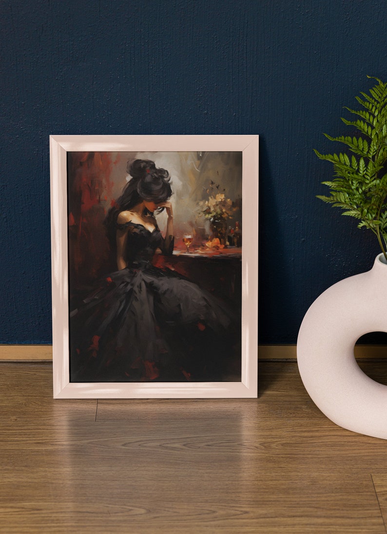 Decadent Young Woman Tired and Exhausted Matte Vertical Art Print, Dark ...