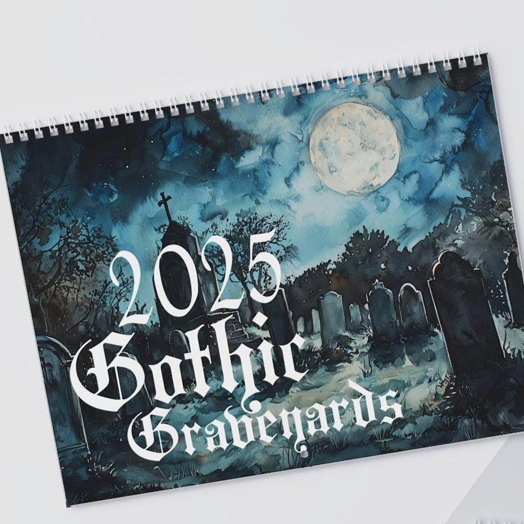 2025 Gothic Graveyards Art Calendar Wall Calendar, Vintage Gothic ...