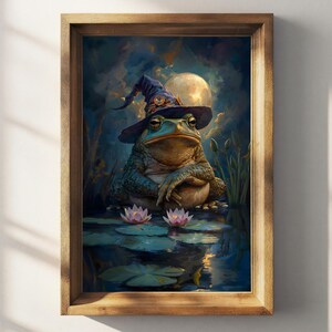 Wizard Toad Art Halloween Print, Witchy Decor, Dark Gothic Artwork Full ...