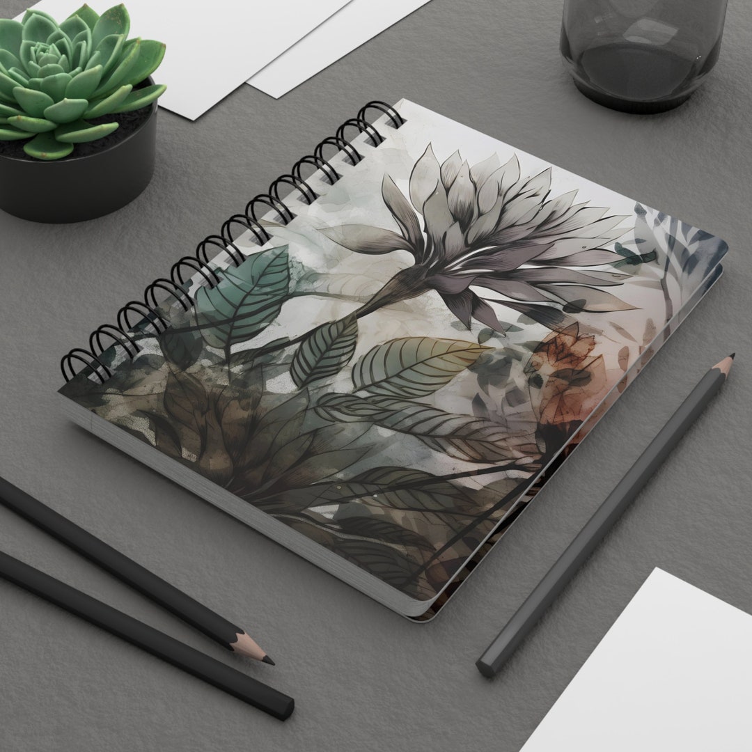 Spiral Bound Journal With Botanical Dreamy Design Guest Book, Travel ...