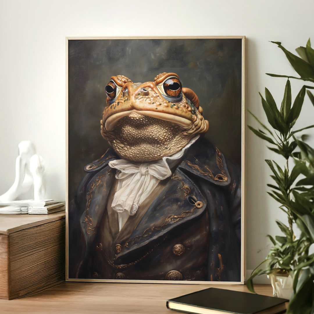 Victorian Toad Wall Art, Animal Victorian Portrait Art, Frog Portrait ...
