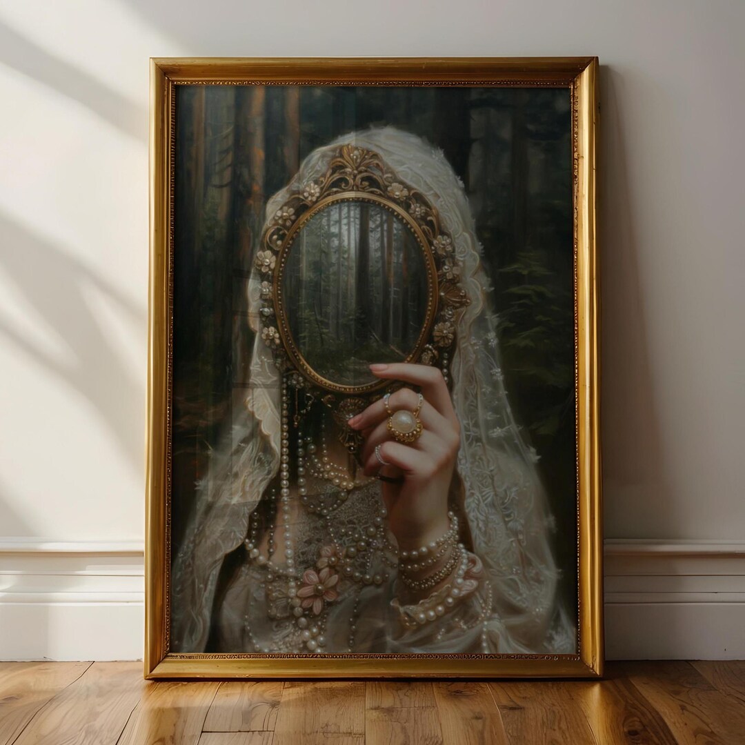 Mirror - Victorian Art Altered Print Moody Painting Vintage Woman Print ...
