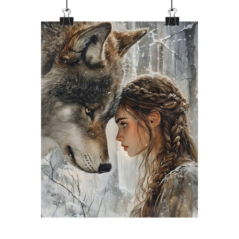 She and Her Wolf, Dark Academia, Wolves Art, Goth Moody Victorian Wall ...