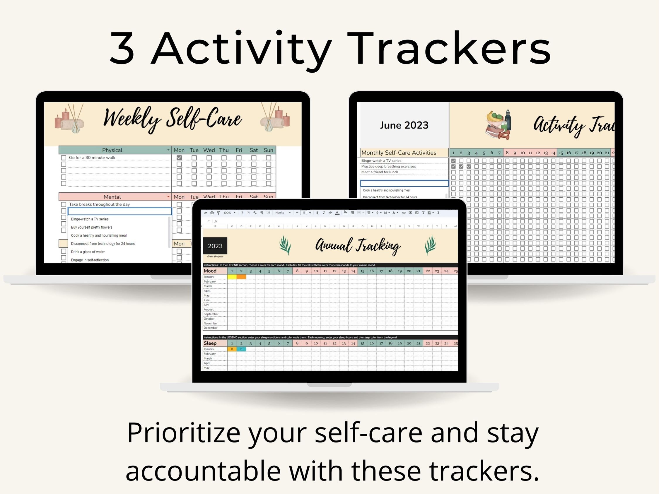 Self Care Spreadsheet, Affirmations, Gratitude Journal, Bingo Game ...