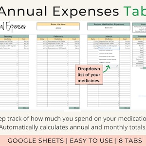 Medication Tracker Google Sheets Template, Medicine Tracker Spreadsheet ...