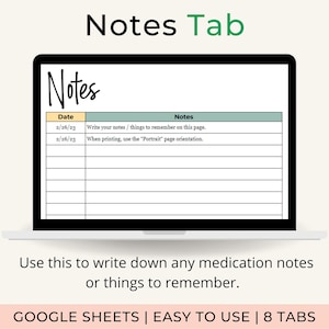 Medication Tracker Google Sheets Template, Medicine Tracker Spreadsheet ...