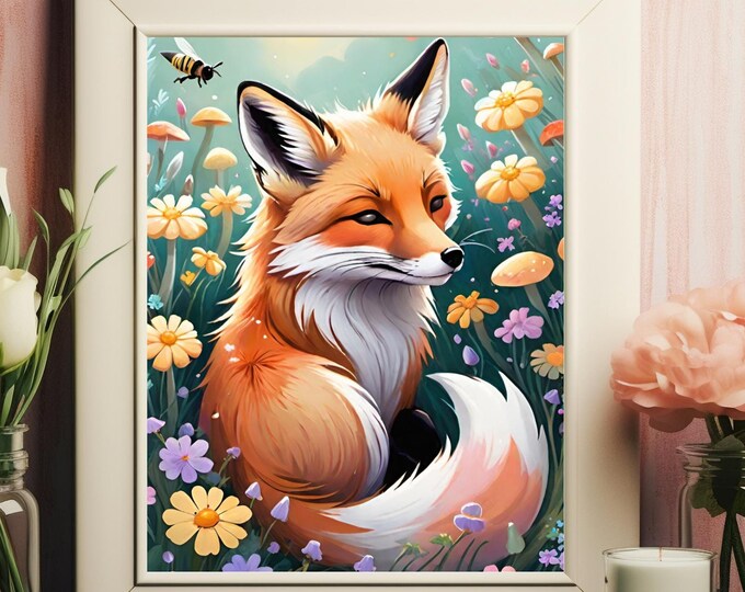 Cute Fox Art Woodland Animals Series, Fox Clipart, Forest Animal ...